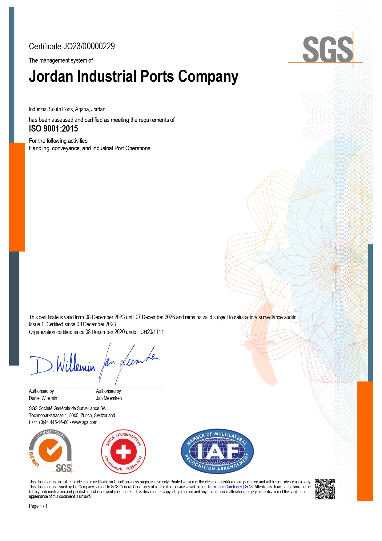 ISO Certificates 2023 - JIPC
